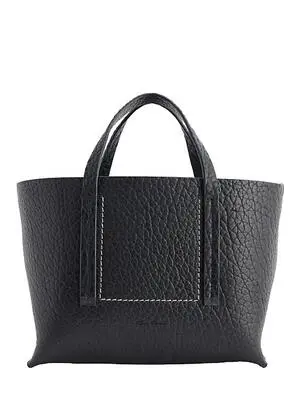 Rick Owens Shopper Mini Leather Tote Bag - Black