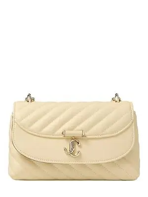 JIMMY CHOO Small Quilted Leather Cross Body Bag - Buttermilk/gold