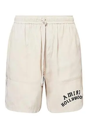 Amiri Hollywood Drawstring Silk Shorts - Alabaster