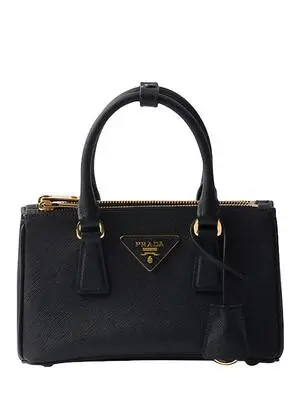 Prada Galleria Mini Leather Tote Bag - Black