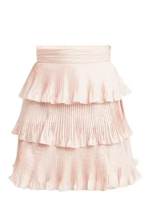 Valentino Garavani Pleated Tiered Mini Skirt - Ltpink