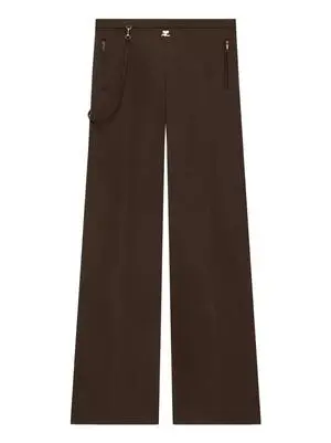 COURREGES Strap-detail Track Pants - Brown