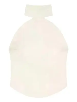 COURREGES Ellipse High-neck Sleeveless Top - Neutrals