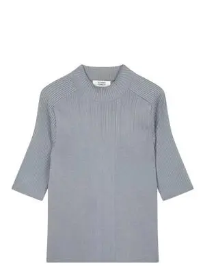 STUDIO TOMBOY Ribbed Mock Neck T-shirt - Grey