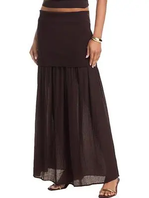 Line & Dot Rhone Maxi Skirt - Espresso