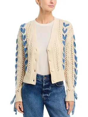 DRIFTWOOD Braided Denim Button Front Sweater