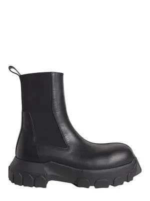 Rick Owens Leather Bozo Tractor Boots - Black