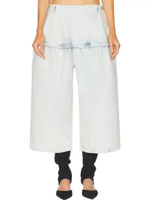 Alaïa Peplum Bermuda Short - Bleu Givre