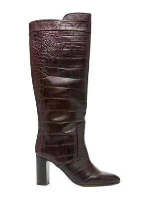Chie Mihara 85mm Eybal Crocodile-effect Boots - Brown