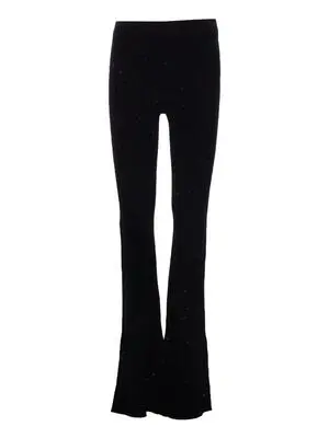 Pinko Crystal-embellished Flared Trousers - Black