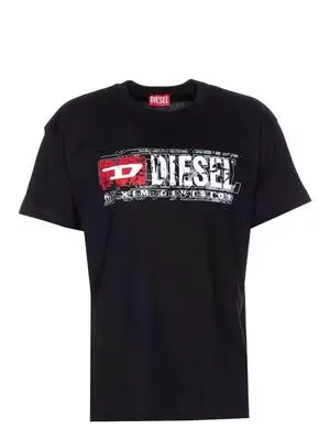 DIESEL Graphic-print Crew-neck T-shirt - Black