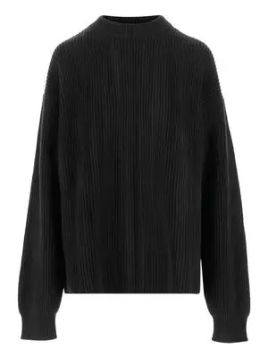 JIL SANDER Ribbed Crewneck Sweater - Black