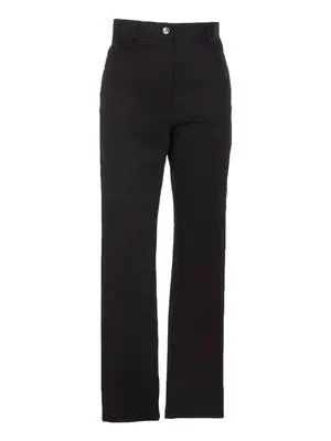Patrizia Pepe Logo-patch Button Trousers - Black