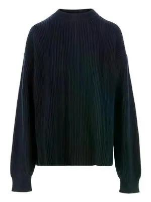 JIL SANDER Ribbed Crewneck Sweater - Blue