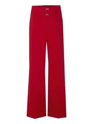 Patrizia Pepe Belted Wide Leg Trousers - Red