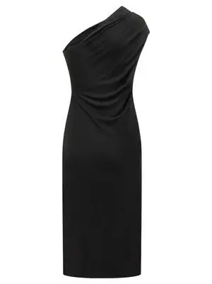 TOM FORD One-shoulder Embellished Midi Dress - Black