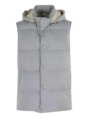 Eleventy Hooded Quilted Gilet - Grey