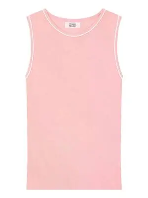 STUDIO TOMBOY Ribbed-trim Knitted Tank Top - Pink