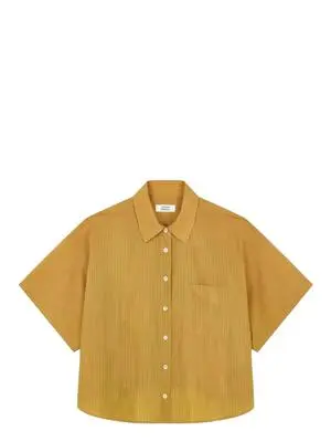 STUDIO TOMBOY Elasticated-back Striped Shirt - Yellow