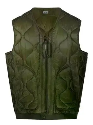 C.P. COMPANY Quilted Zip-up Vest - Green