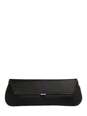 Amina Muaddi Metallic-trim Clutch Bag - Black