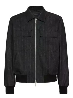 Dsquared2 Striped Bomber Jacket - Black