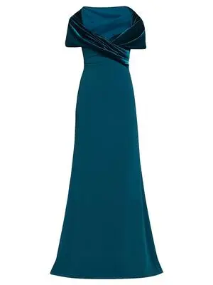 BADGLEY MISCHKA A-Line Sweetheart Gown With Velvet Cape