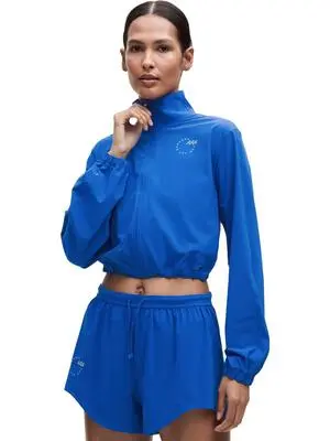 Lululemon Mile Maker Run Crew Graphic Cinch-Hem Jacket Galactic Cobalt