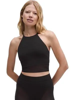 Lululemon Nulu High-neck Mesh-hem Tank Top - Black