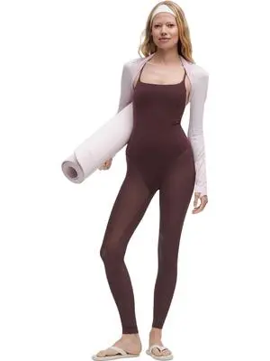 Lululemon Nulu Mesh-leg Bodysuit - Goodnight Plum