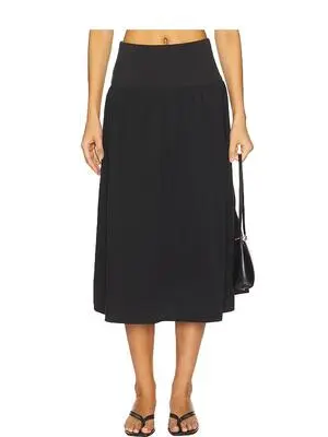 NATION LOS ANGELES Ava Midi Skirt - Jet Black