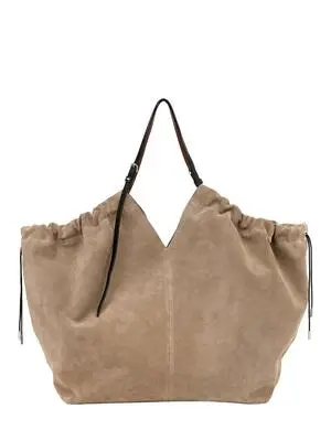 MAISON MARGIELA Belt Suede Shopping Tote Bag - Neutral