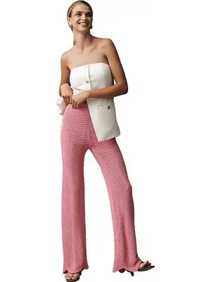 English Factory Crochet Wide Leg Pants Pink