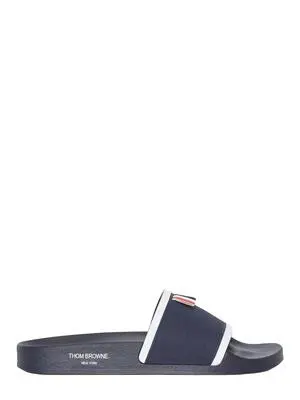 Thom Browne Grosgrain-trim Terrycloth Slides - Blue