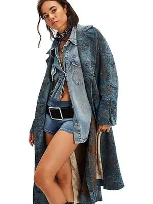 Free People Micah Duster - Blue Paisly
