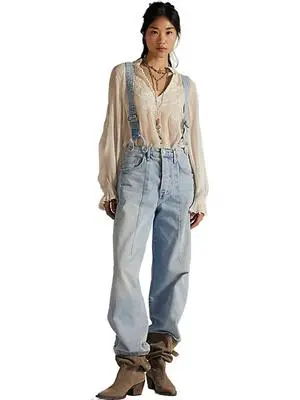 Free People We The Free Berkley Suspender Jeans - Homecoming