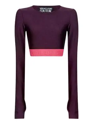 Versace Logo-band Long-sleeve T-shirt - Purple