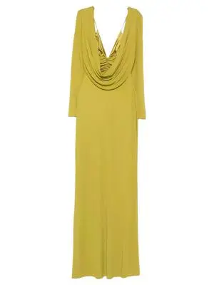 Elisabetta Franchi Cowl-neck Long Dress - Green