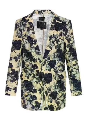 R13 Floral-print Single-breasted Blazer - Black