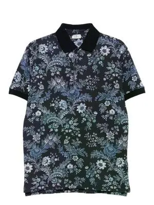 Etro Floral-print Polo Shirt - Blue