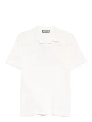 Canali Short-sleeved Polo Shirt - White