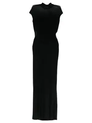 Jean Paul Gaultier Mesh-panelled Maxi Dress - Black
