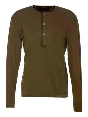 TOM FORD Ribbed Henley Polo Shirt