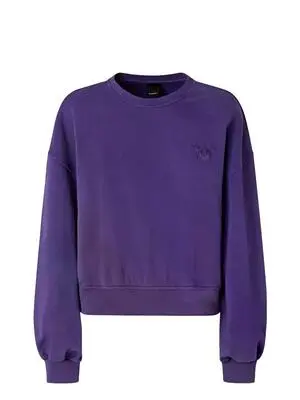 Pinko Embroidered Logo Cotton Sweatshirt - Purple