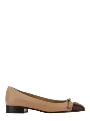 Valentino Garavani Vlogo Tassel-embellished Cap-toe Ballet Flats - Neutrals