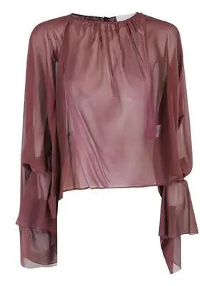 ERIKA CAVALLINI Ruffled-Sleeve Top