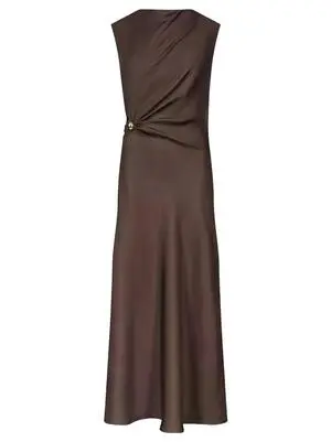 Loulou De Saison Roan Draped Midi Dress - Brown