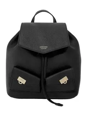 FERRAGAMO Mini Leather Backpack - Black
