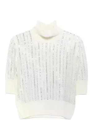 Ermanno Scervino Embellished Roll-neck T-shirt - Neutrals