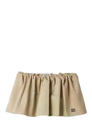 Miu Miu Elasticated-waist Mini Skirt - Neutrals